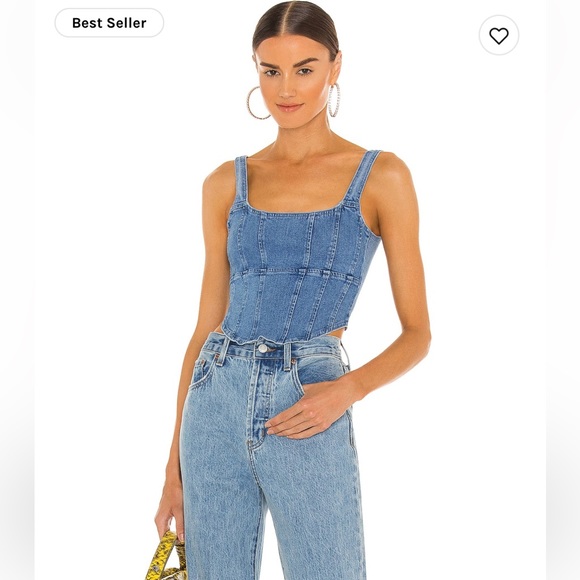 REVOLVE | Tops | Revolve Demi Denim Corset Top Ow Collection Size Xs ...